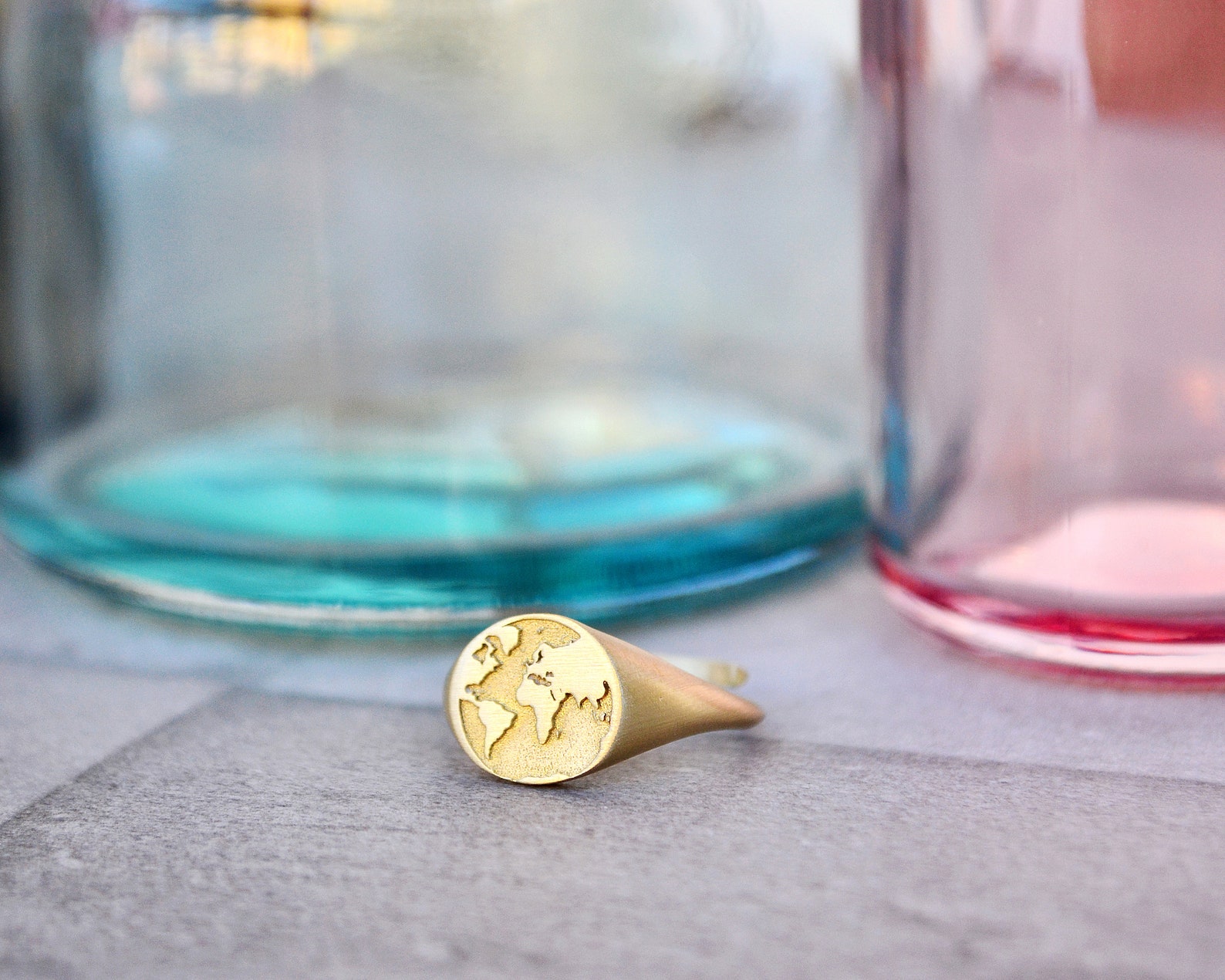 World Map Ring /signet Ring Men / Globe Ring / Mens Ring / - Etsy