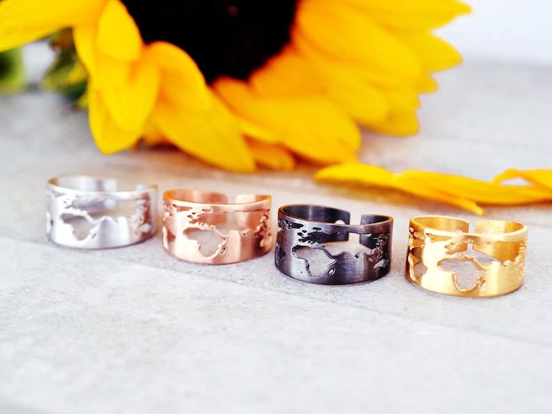 Travel Gift / World Map Ring / Travel Ring / World Ring / Gift - Etsy