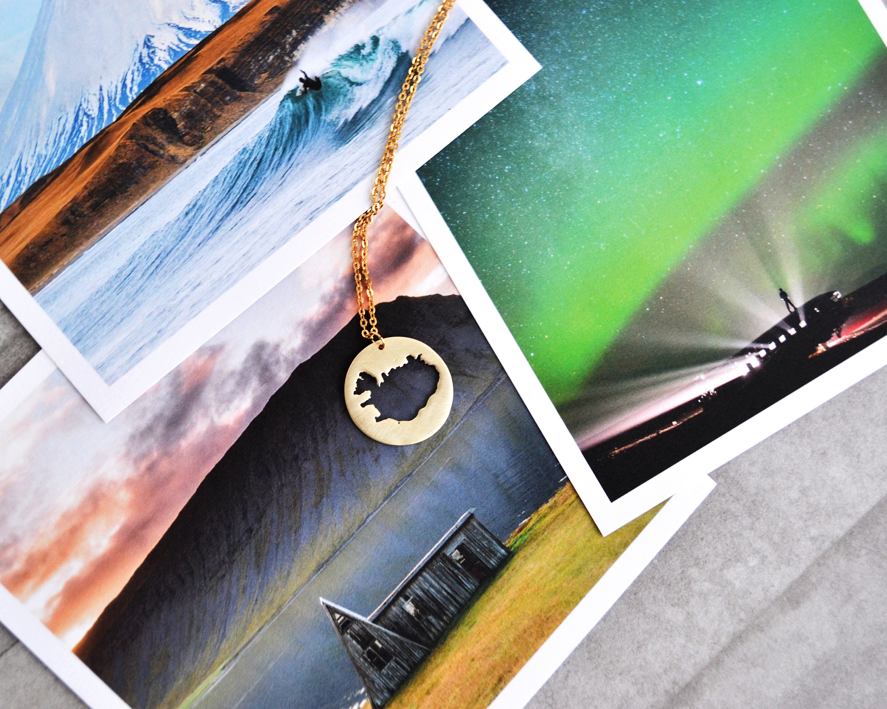 Gold Iceland Map Necklace - Handmade Icelandic Souvenir Pendant - Etsy