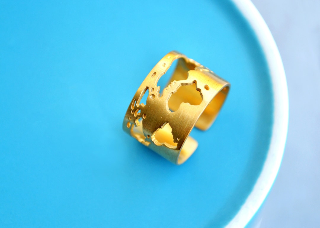 World Map Ring, Travel Ring, Wanderlust Jewelry, Globe Ring,gift for ...
