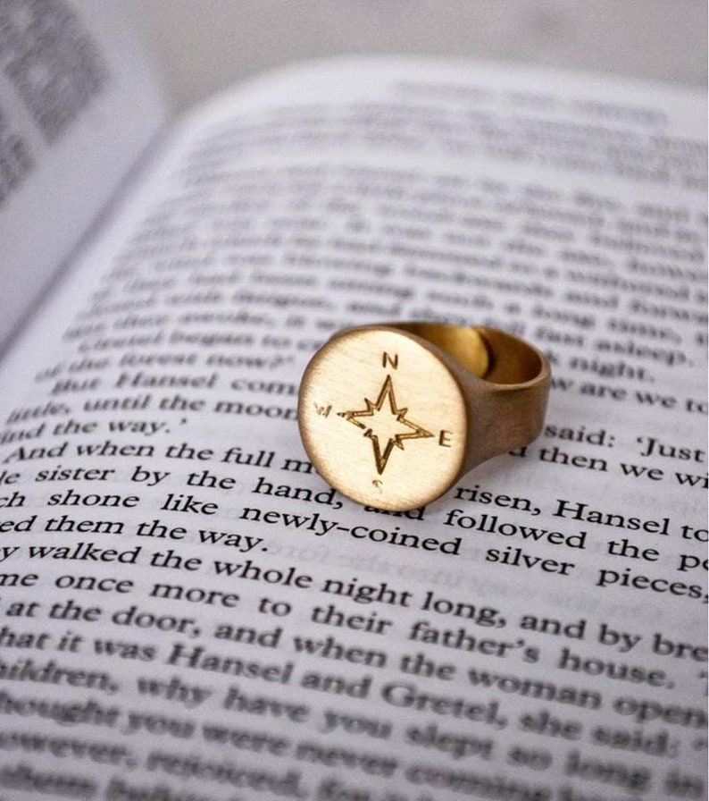 Compass Ring, Chevalier Ring, Pinky Ring,signet Ring,mens Pinky Ring ...