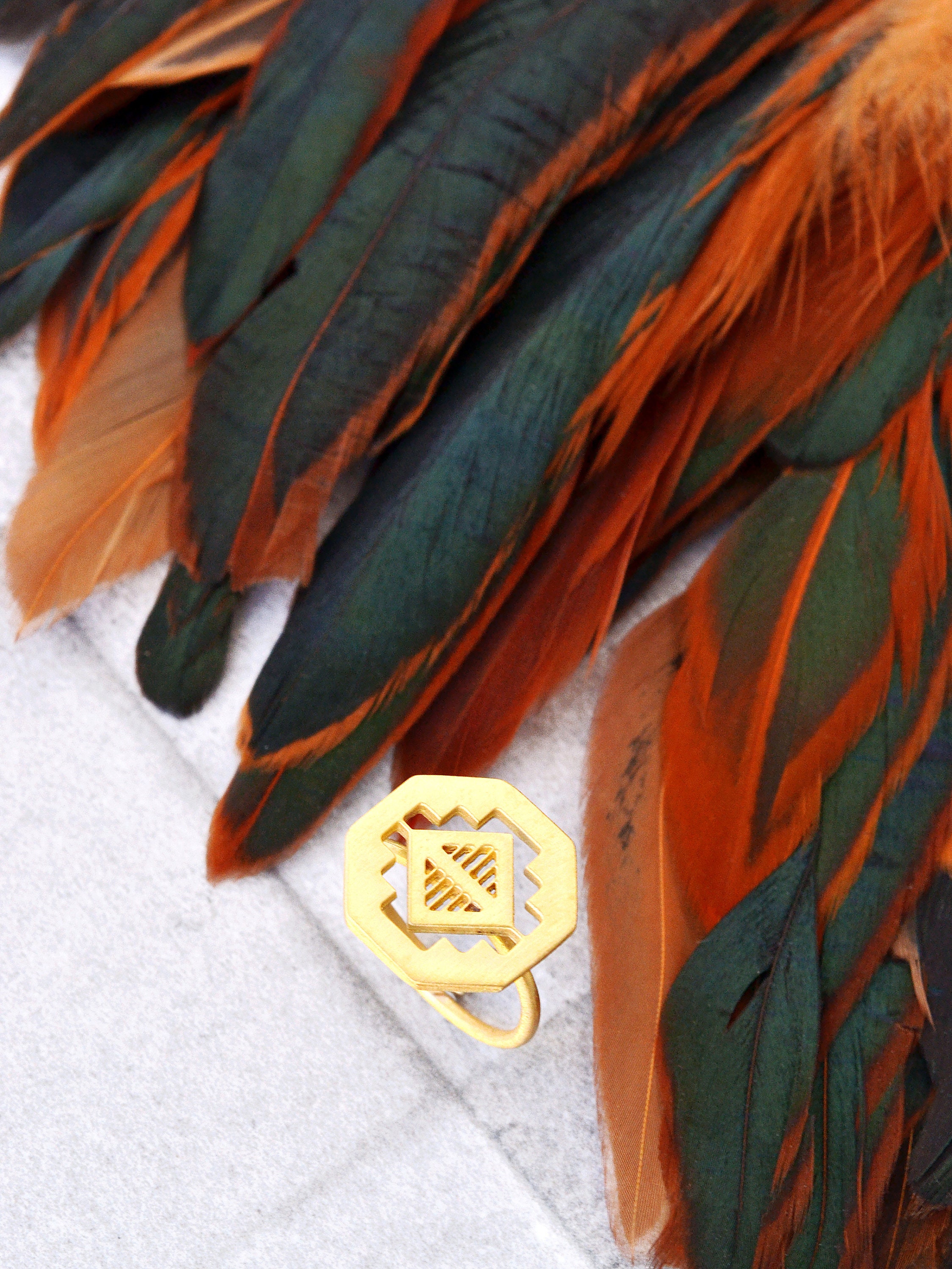 Aztec Ring/Octagon Ring/Incas Ring/Honeycomb Jewelry/Geometric | Etsy