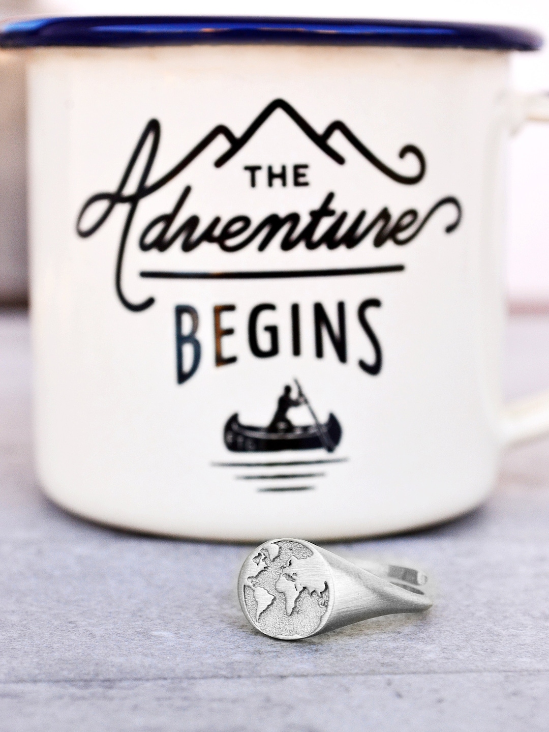 World Map Ring /signet Ring Men / Globe Ring / Mens Ring / - Etsy