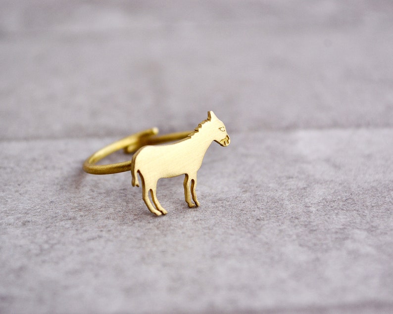 Handmade Donkey Ring - Gold Animal Jewelry, Santorini Gift - Etsy