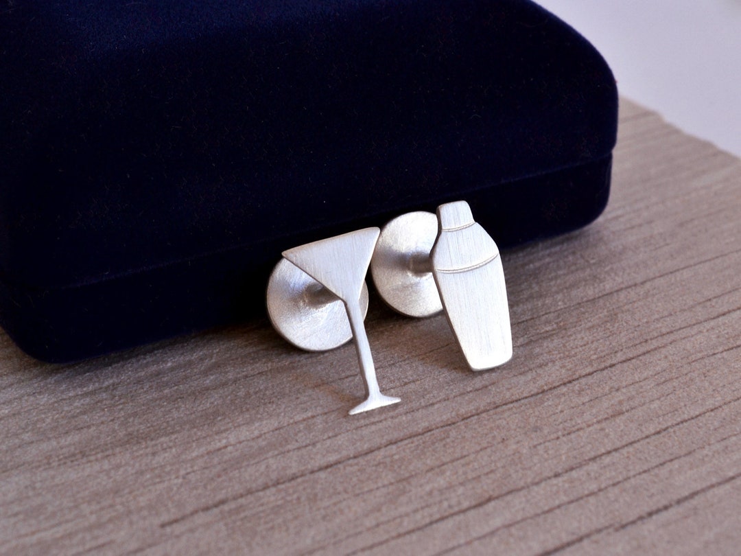 Martini Cufflinks, Bartender Cufflinks, Cocktail Shaker Mens Gift, Mens ...