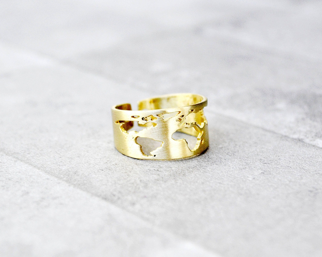Travel Gift / World Map Ring / Travel Ring / World Ring / Gift for ...