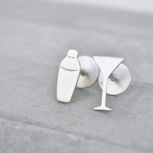 Martini Cufflinks, Bartender Cufflinks, Cocktail Shaker Mens Gift, Mens ...