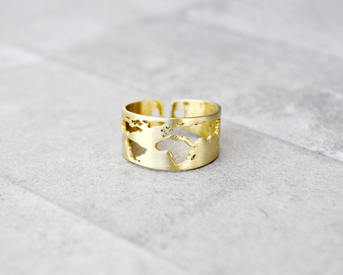 Travel Gift / World Map Ring / Travel Ring / World Ring / Gift - Etsy