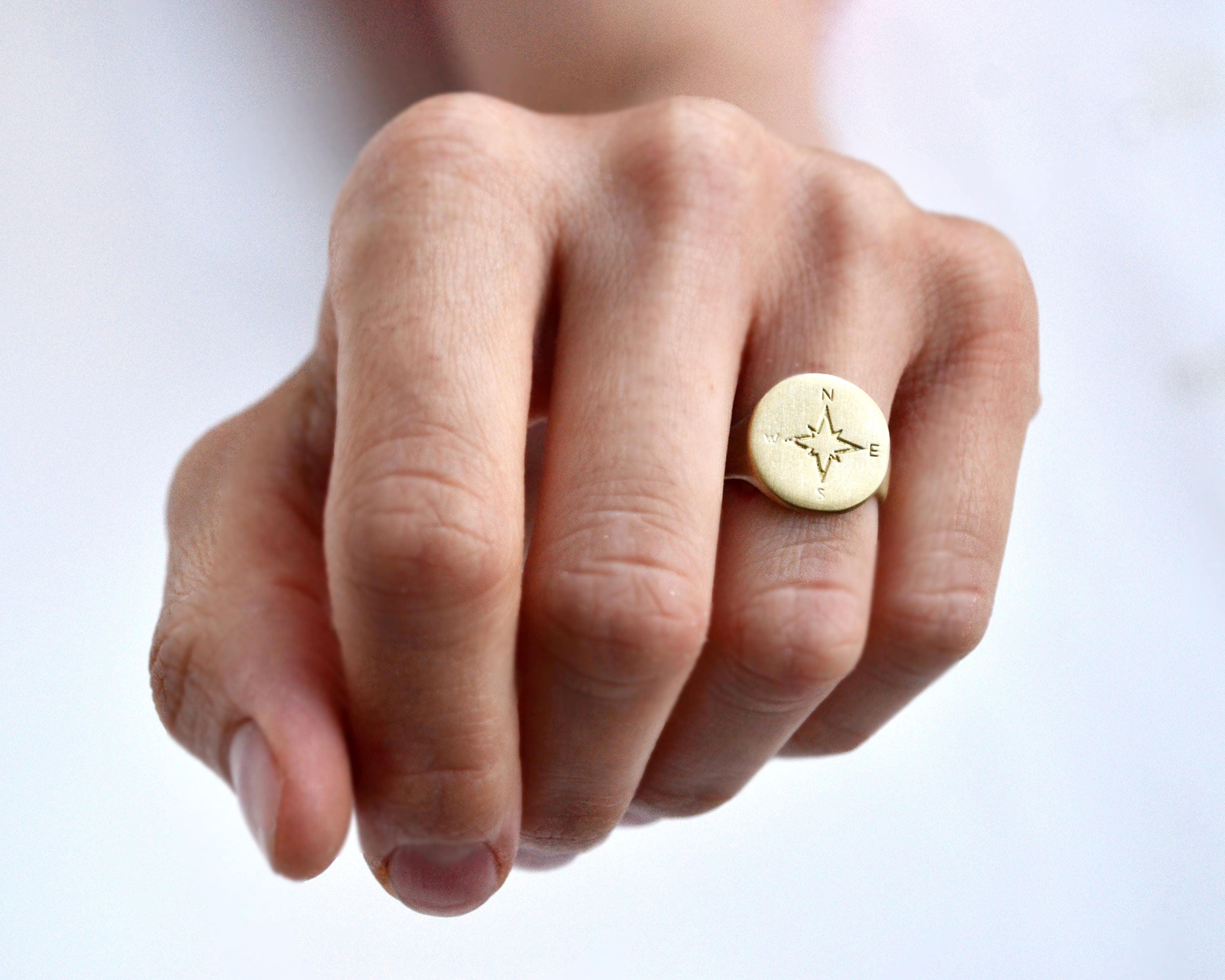 Compass Ring / Chevalier Ring / Pinky Ring/Signet Ring/Mens | Etsy