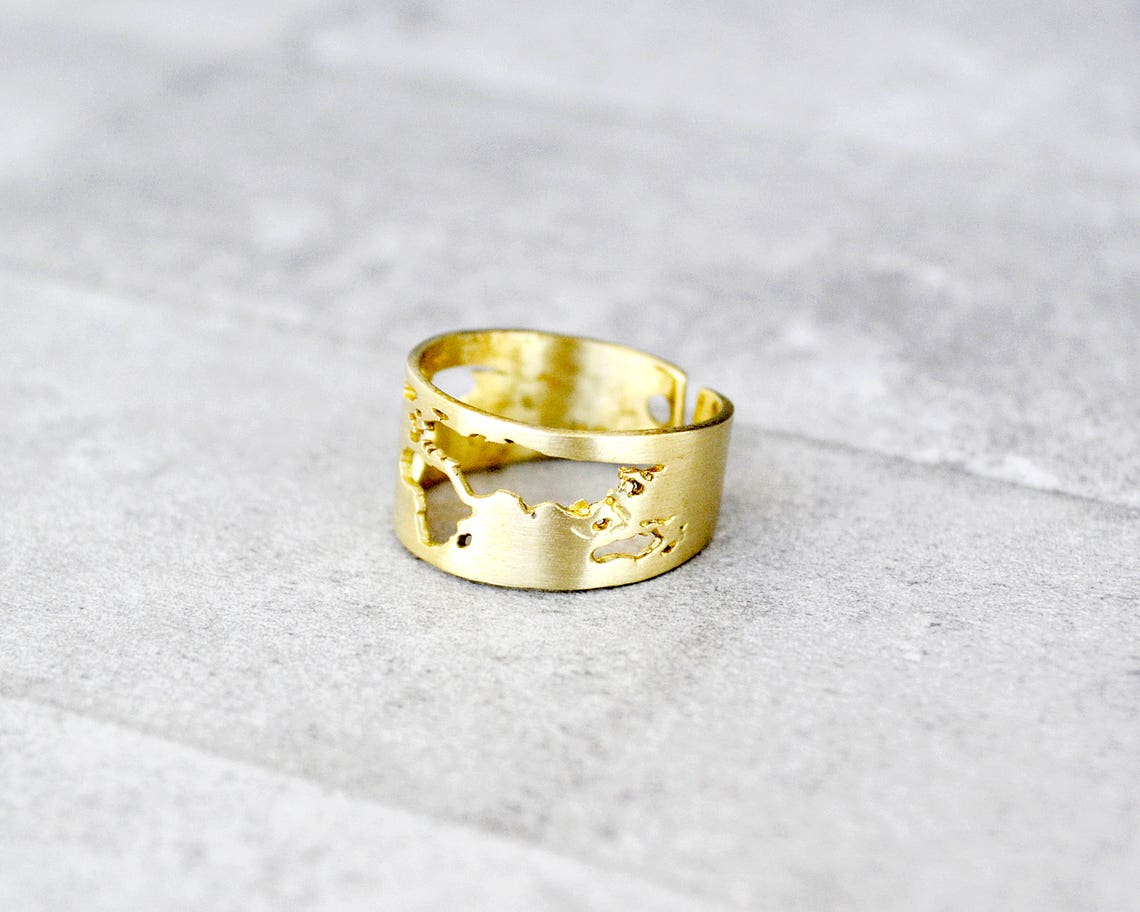 Travel Gift / World Map Ring / Travel Ring / World Ring / Gift - Etsy