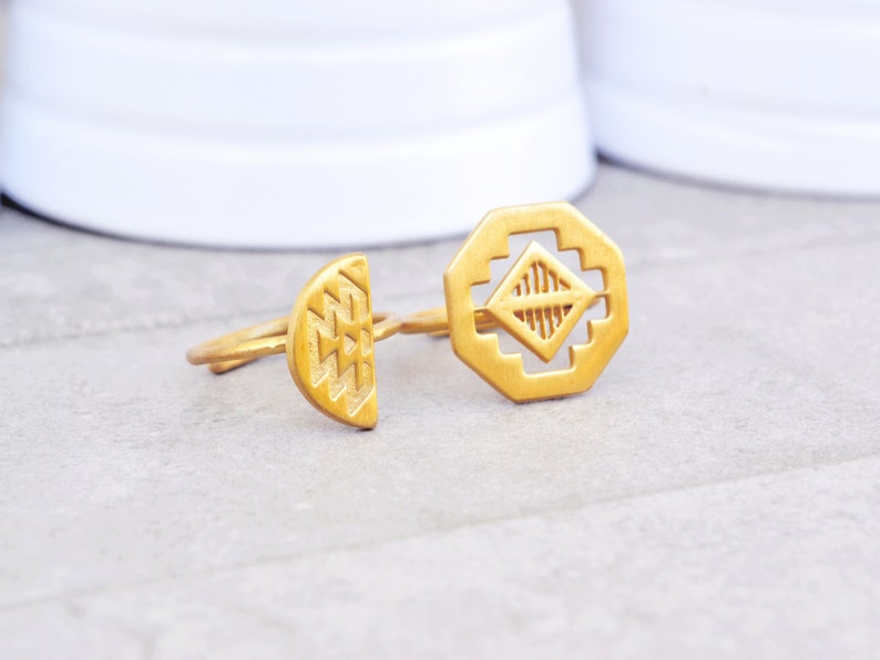 Aztec Ring/octagon Ring/incas Ring/honeycomb Jewelry/geometric | Etsy