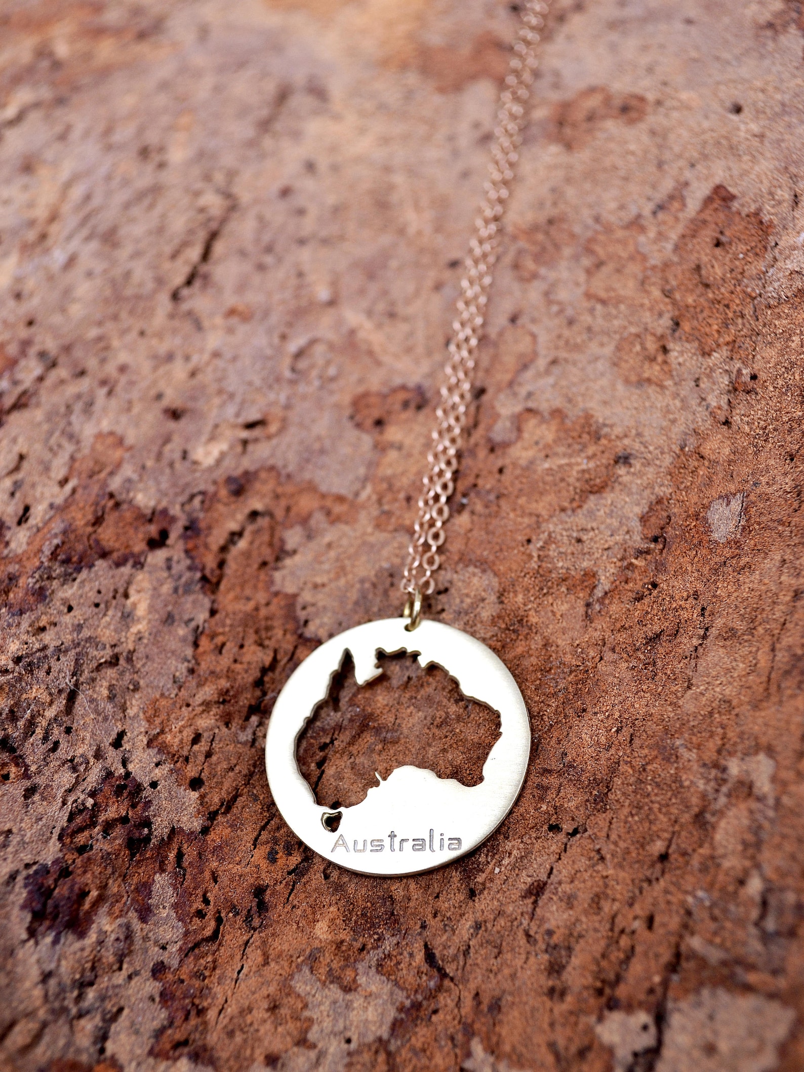 Australia Map Necklace – Handmade Outline Pendant, Gold or Silver ...