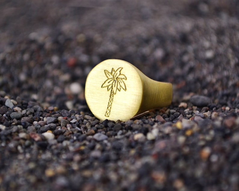 Palm Tree Ring/tropical Ring/mens Jewelry/palm Tree - Etsy
