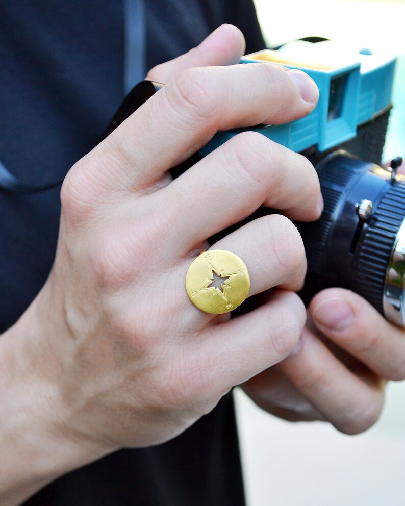 Compass Ring / Compass Rose / Compass Jewelry / Traveler Gift | Etsy