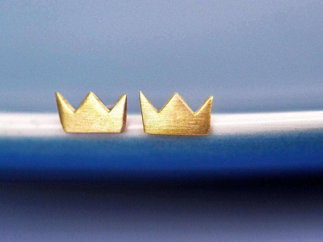 Crown Earrings/simple Studs/crown Studs/minimal Studs/gifts - Etsy