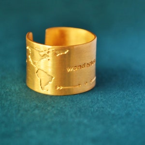 World Map Ring, Gift for Women, Travel Ring, Travel Gift, Map Ring ...