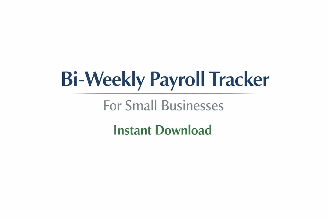 Bi-weekly Payroll Tracker Spreadsheet | Small Business Payroll Template ...