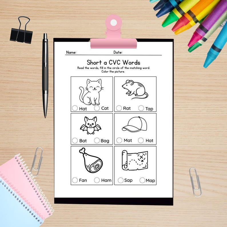 Kindergarten CVC Words Worksheets | Phonics Activities, Short Vowel ...