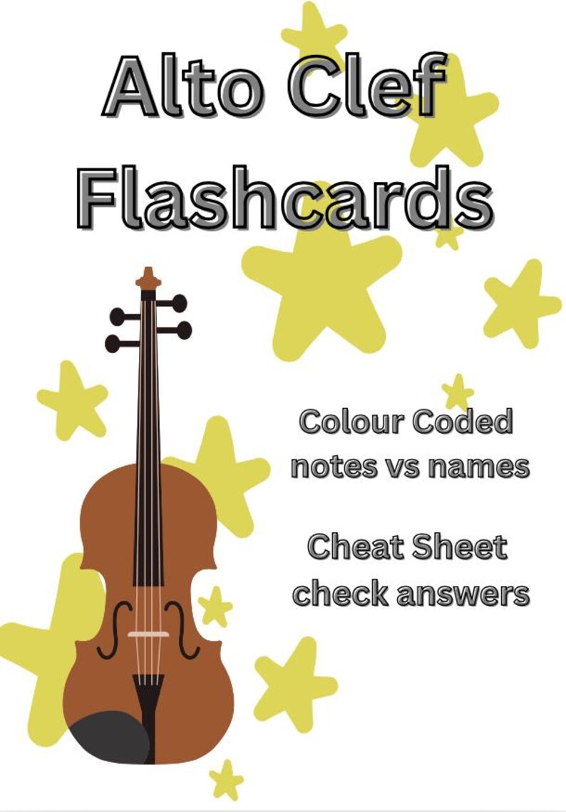 Printable Alto Clef Flash Cards (20 Cards) - Etsy