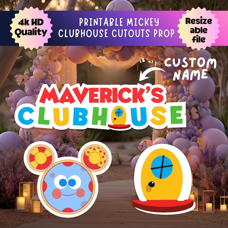 Mouse Clubhouse Birthday Cutout Props, Party Sign (digital Download) - Etsy