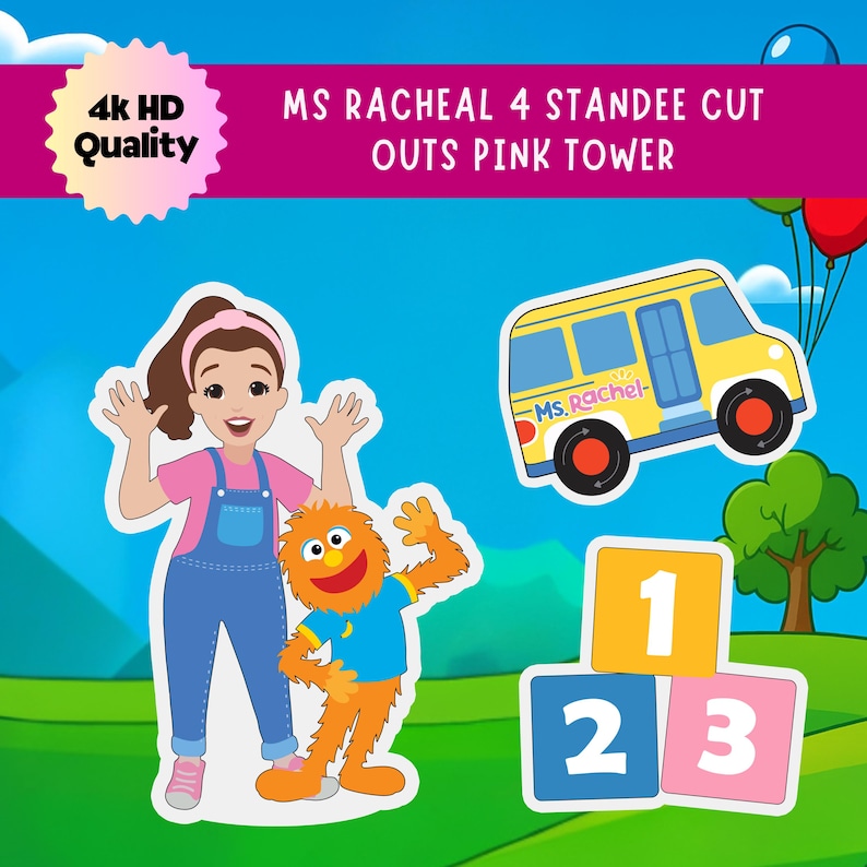 Ms. Rachel Birthday Party Standees, DIY Decorations (digital Download ...