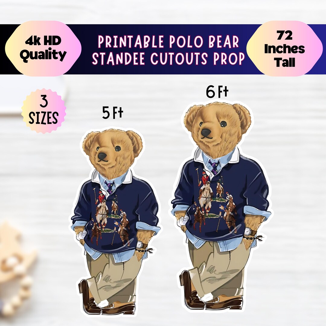 Preppy Teddy Bear Cutout, Baby Shower Decor (digital Download) - Etsy