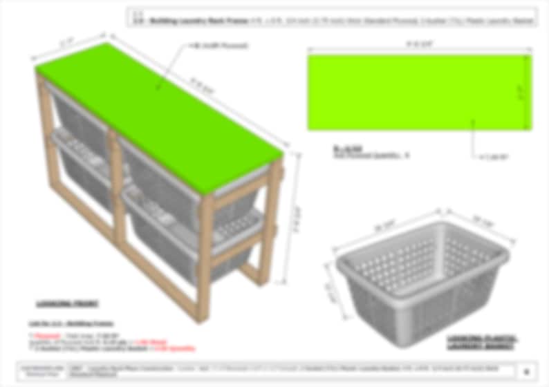 DIY 2x2 Laundry Basket Rack Plans Compact Stand Holds 4 Baskets Space ...