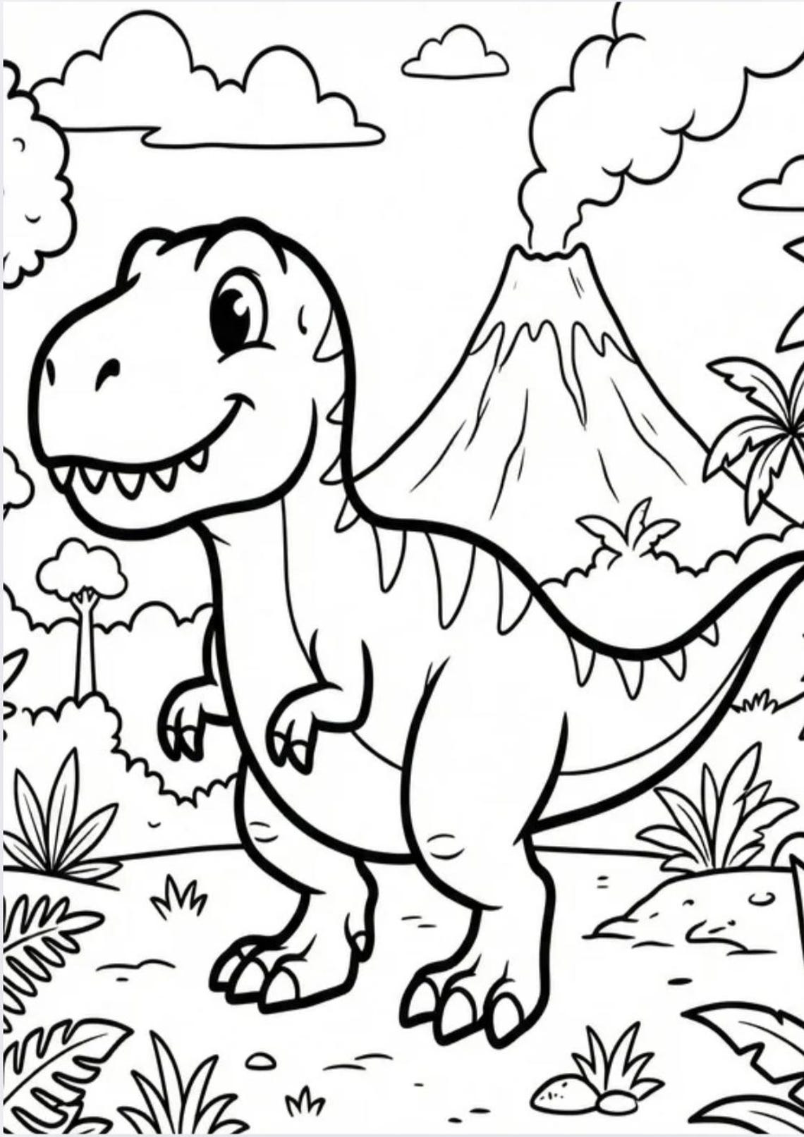 Dinosaur Coloring Book for Kids | Printable Dino Pages (PDF) - Etsy
