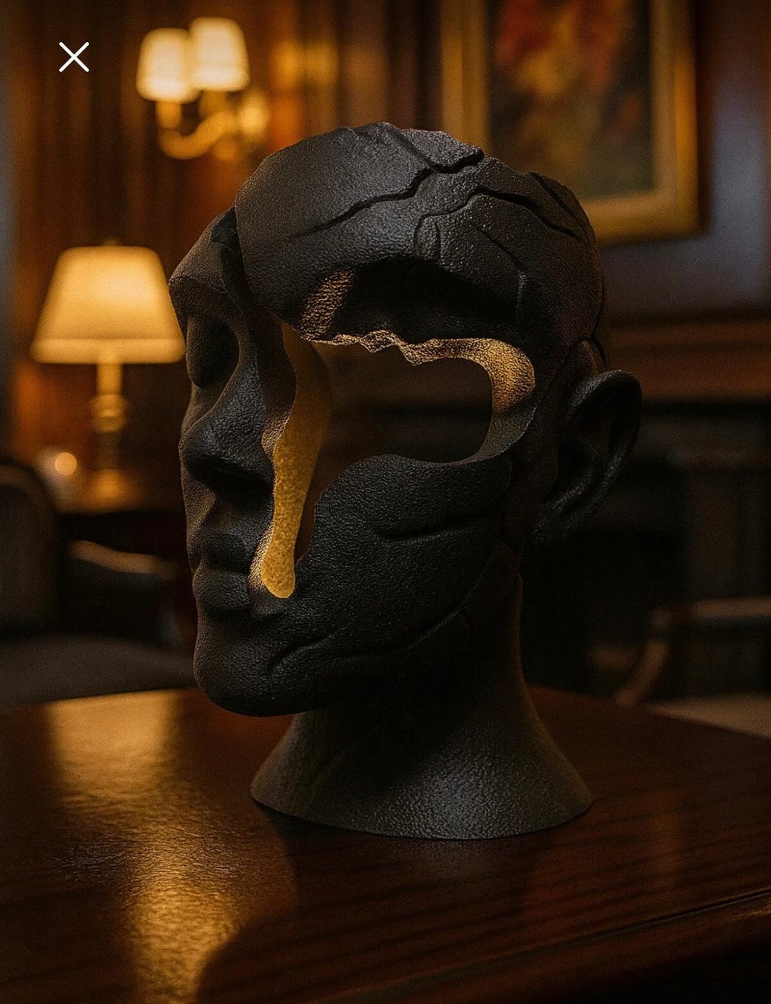 Kintsugi Face Lamp, Modern Abstract Sculpture Light, Architect Desk ...
