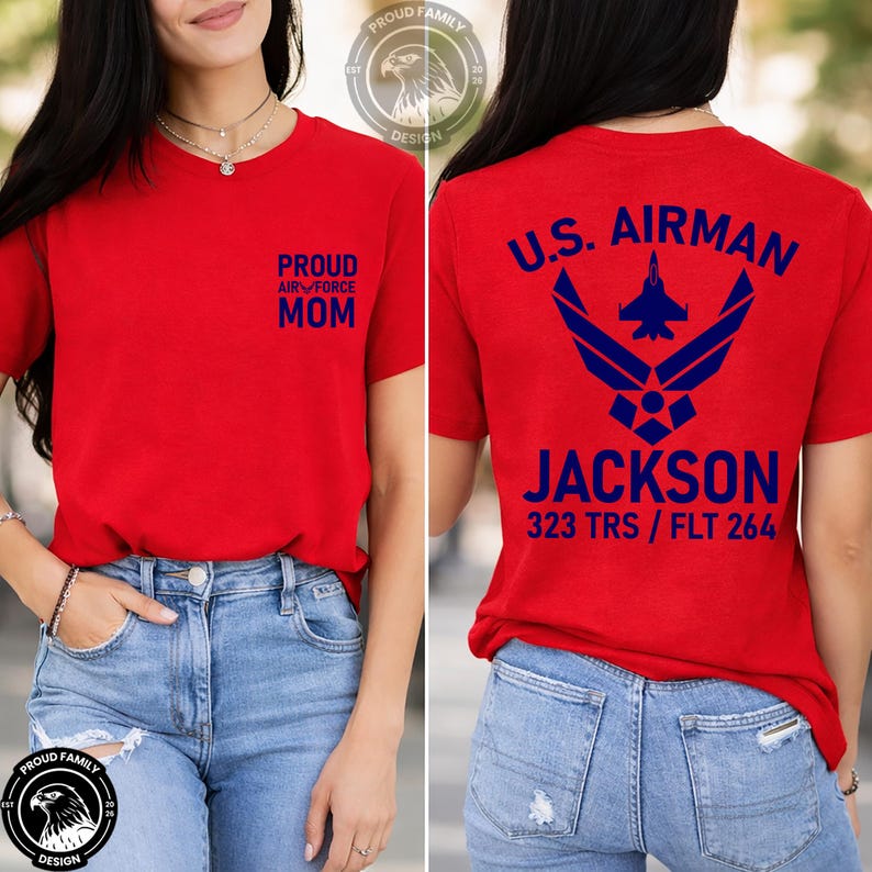 Air Force Family Custom T-shirt: Airman Graduation Tee Gift for Mom Dad ...