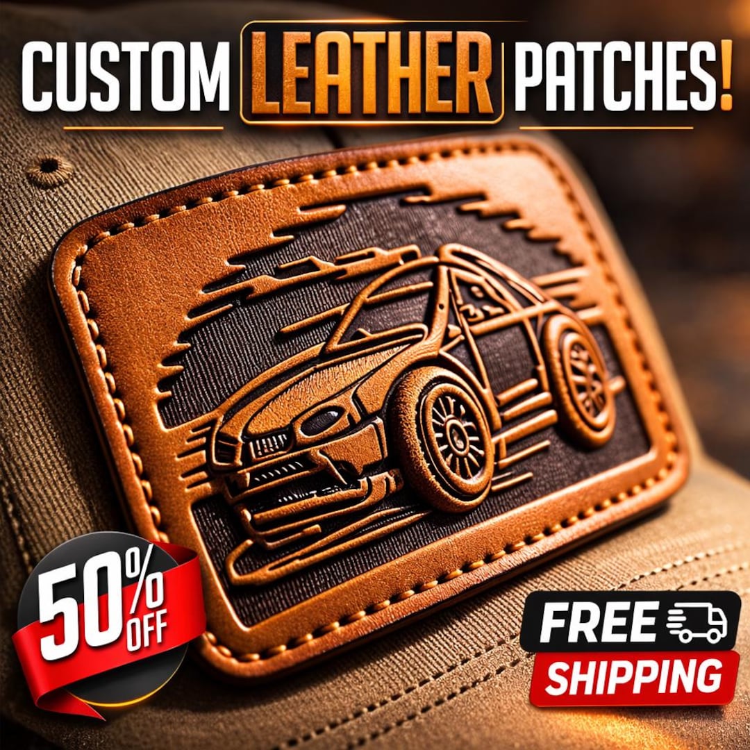 Custom Engraved Leather Patches – Personalized Logo for Hats, Jackets ...