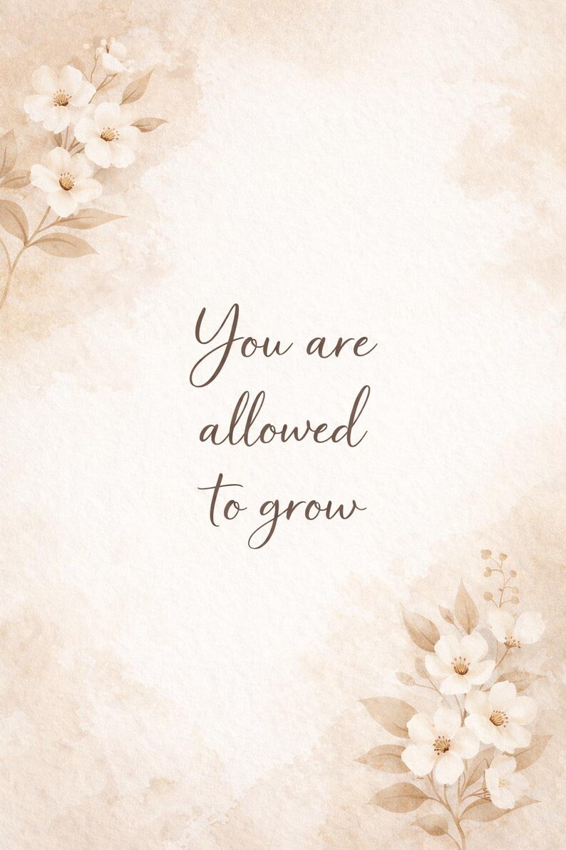 Inspirational Quote Poster Set, Neutral Floral Wall Art (digital ...
