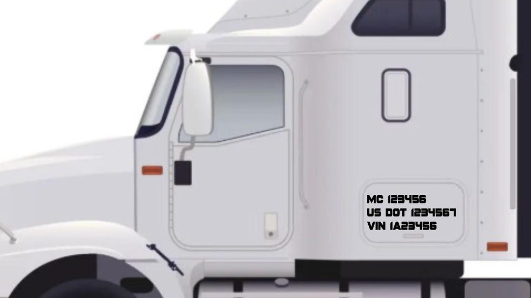 Semi Truck MC /DOT /VIN Number Decal X 2 - Etsy