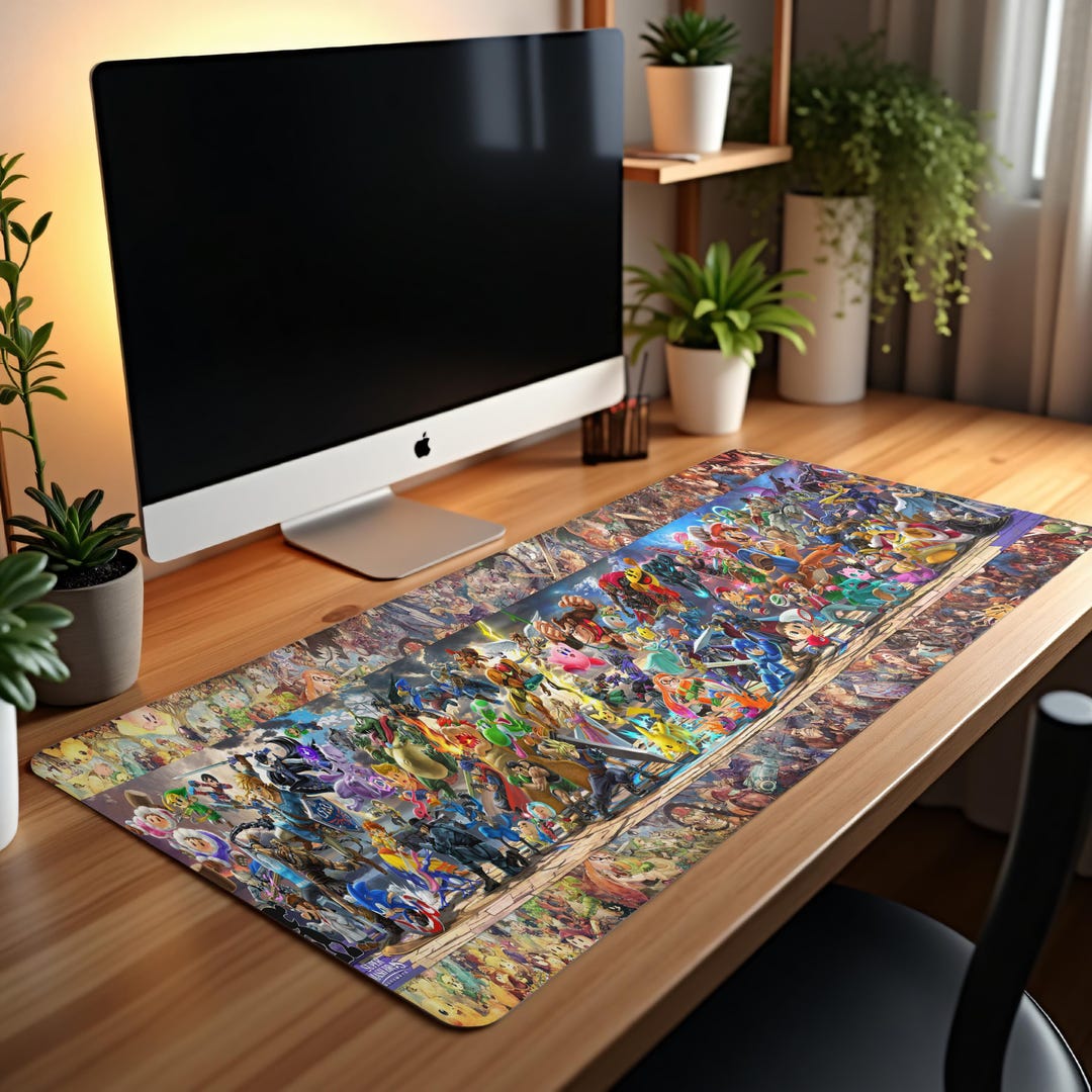 Nintendo Game Characters Desk Mat, Classic Gaming Mousepad - Etsy