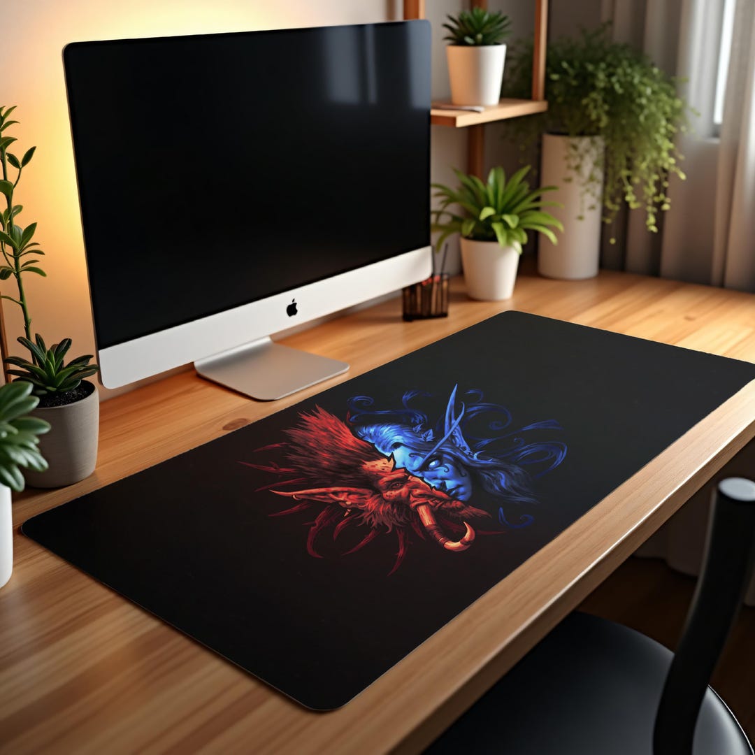 Wow Horde Vs Alliance Desk Mat, Gaming Mouse Pad - Etsy