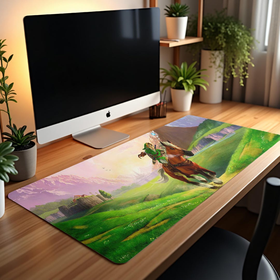 Zelda Gaming Desk Mat, Fantasy Landscape Mousepad - Etsy