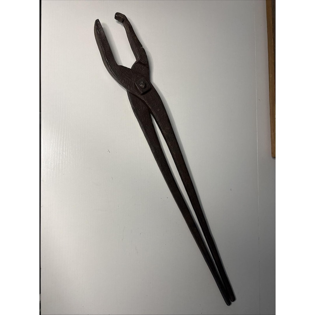Vintage Blacksmith Tongs 32" Antique Iron Blacksmith Pliers - Etsy