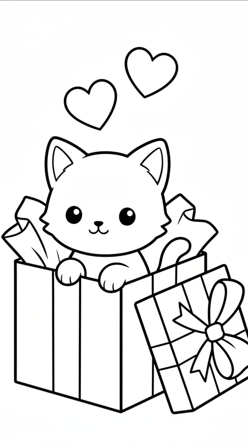 Valentine Animal Coloring Pages for Kids | Ages 4-7 (printable PDF) - Etsy