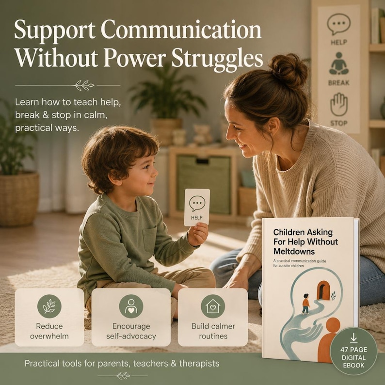 Autism Communication Ebook | Teach Children Help, Break, Stop Requests ...