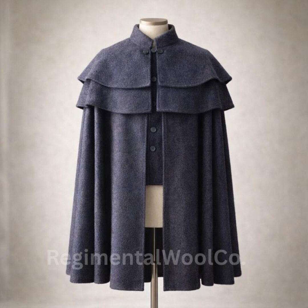 Victorian Wool Cape Cloak | Medieval Inspired Shoulder Cape ...