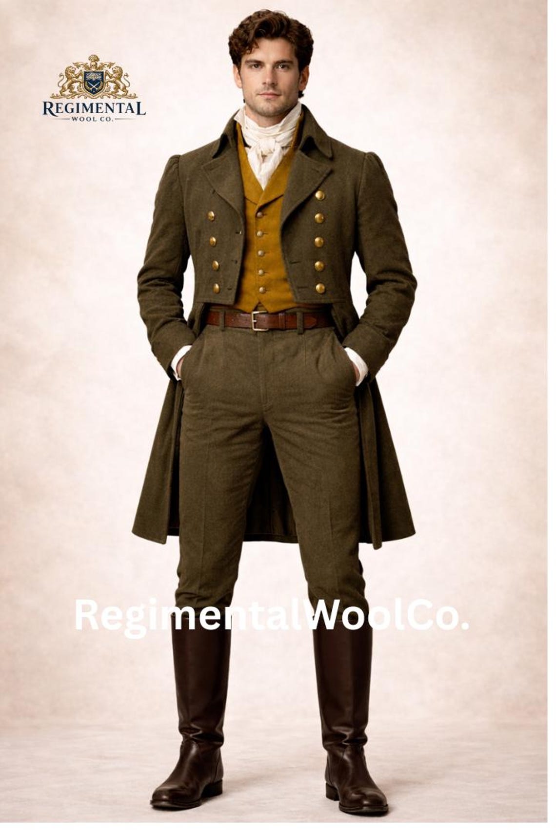Regency Era Men’s Wool Tailcoat Jacket – Mr Darcy Jane Austen Inspired ...