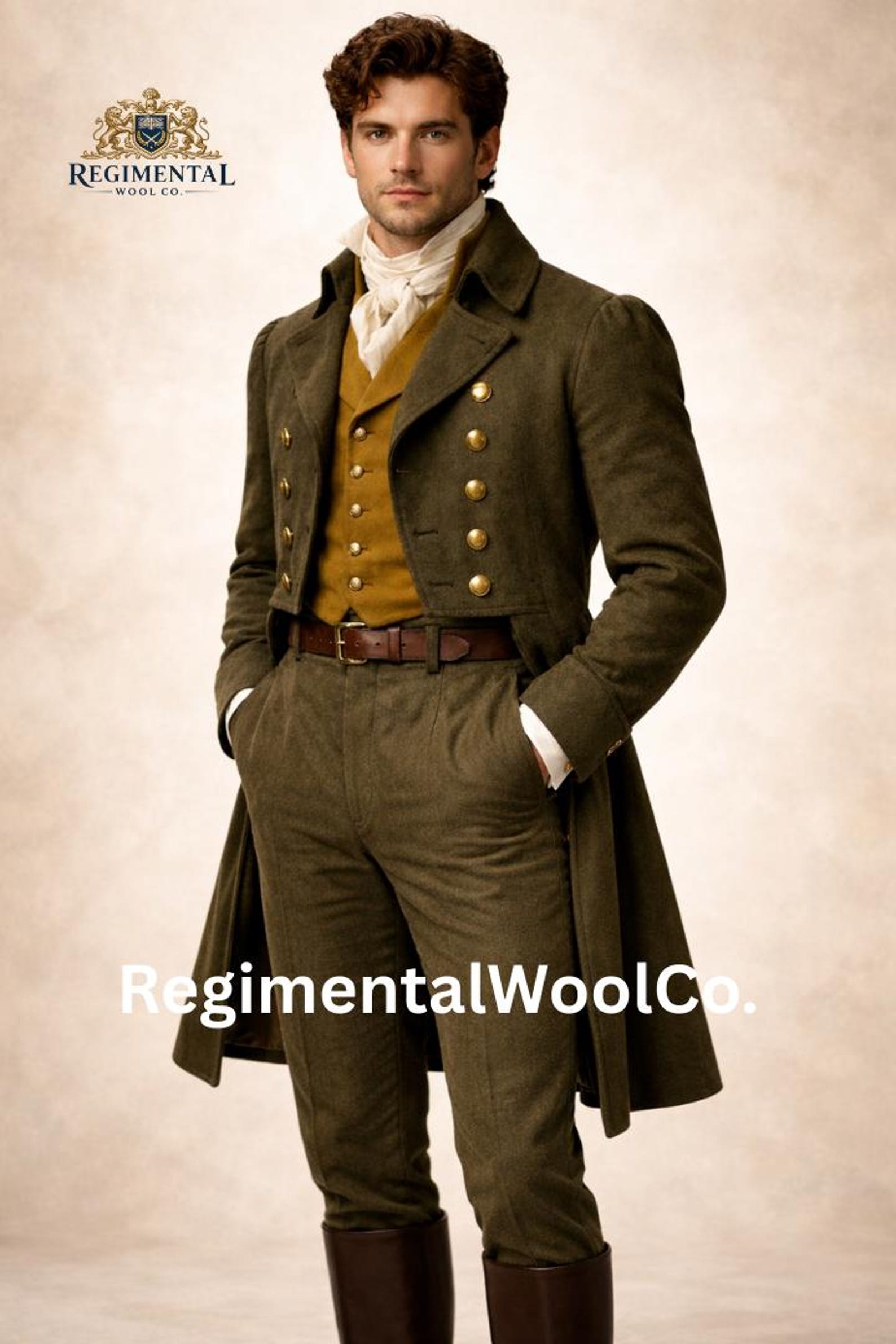 Regency Era Men’s Wool Tailcoat Jacket – Mr Darcy Jane Austen Inspired ...