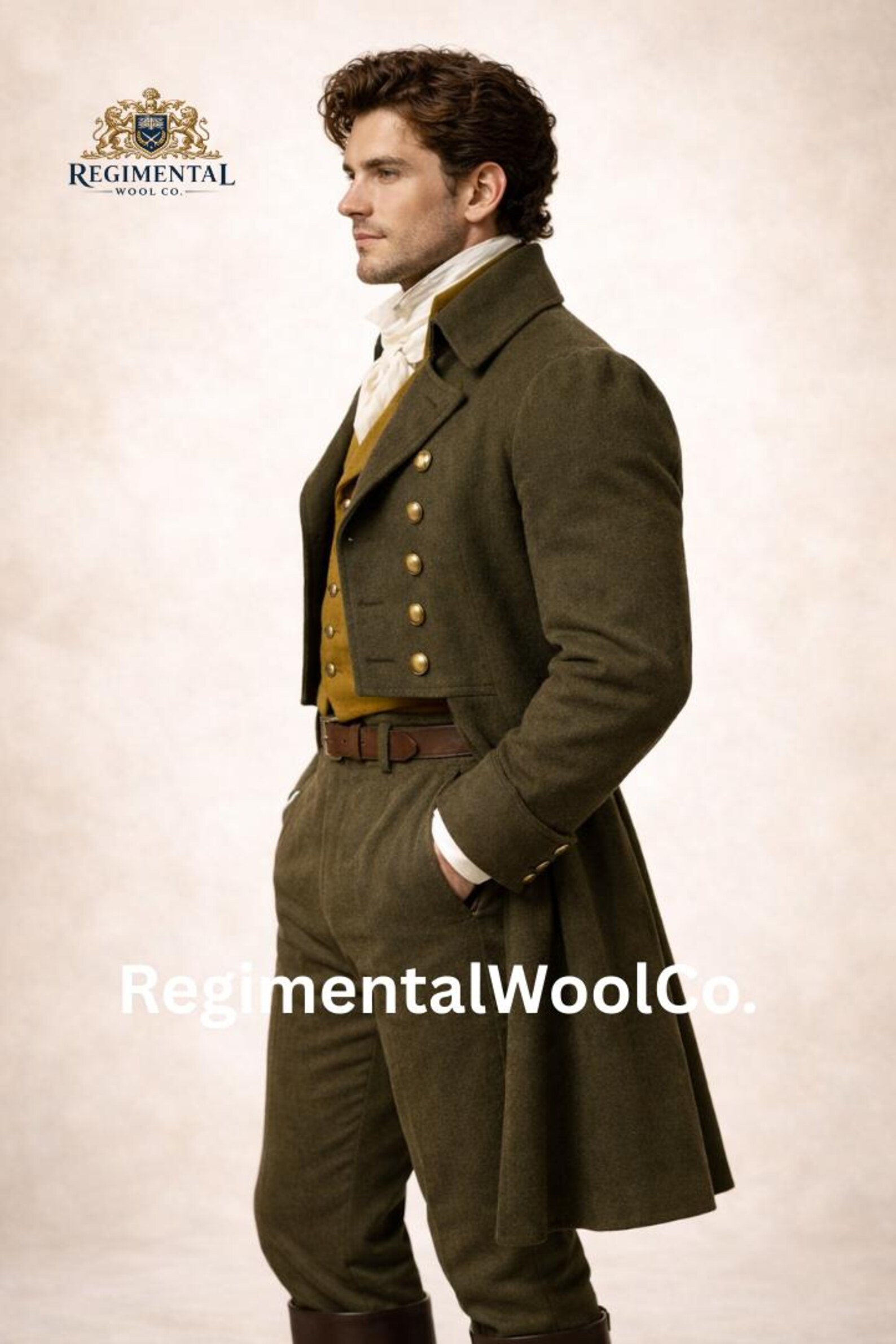 Regency Era Men’s Wool Tailcoat Jacket – Mr Darcy Jane Austen Inspired ...