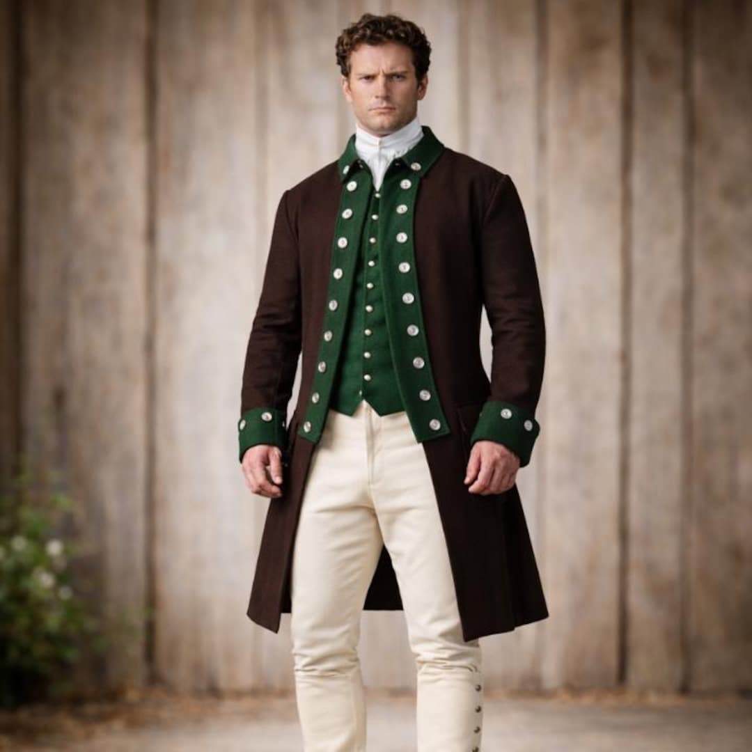 Handcrafted Colonial Gentleman Tailcoat – 18th Century Inspired Brown ...
