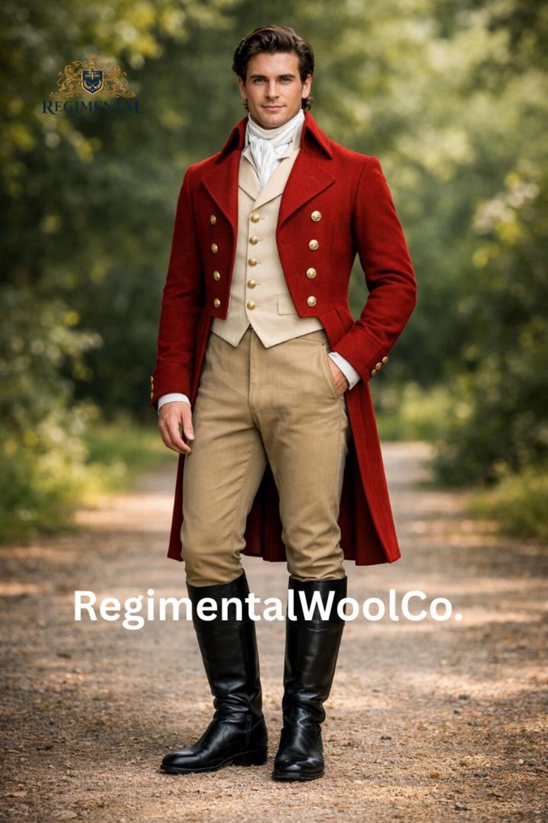 Regency Era Mens Red Wool Tailcoat Jacket -jane Austen & Mr Darcy ...