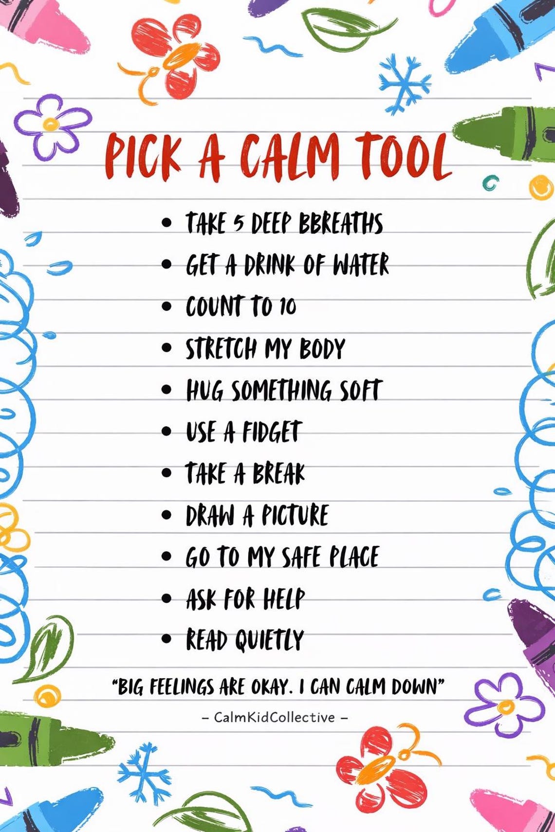 Calm Down Choice Board | Coping Skills Menu, Emotional Regulation ...