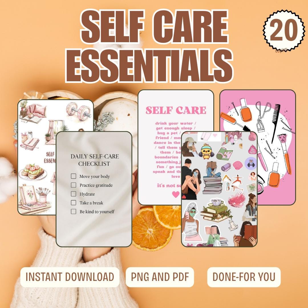 20 Self Care Essentials Posters PDF PNG | Wellness Wall Art Prints ...