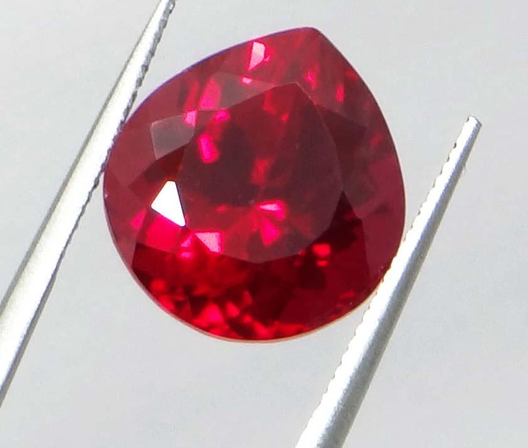 Natural 9.20 Cts Pigeon Blood Red Ruby Pear Gemstone Certified - Etsy