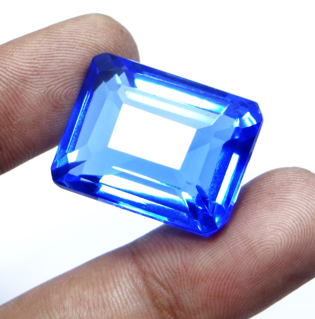 Natural Intense Blue Tanzanite 58.30 Carat Emerald Cut Flawless ...