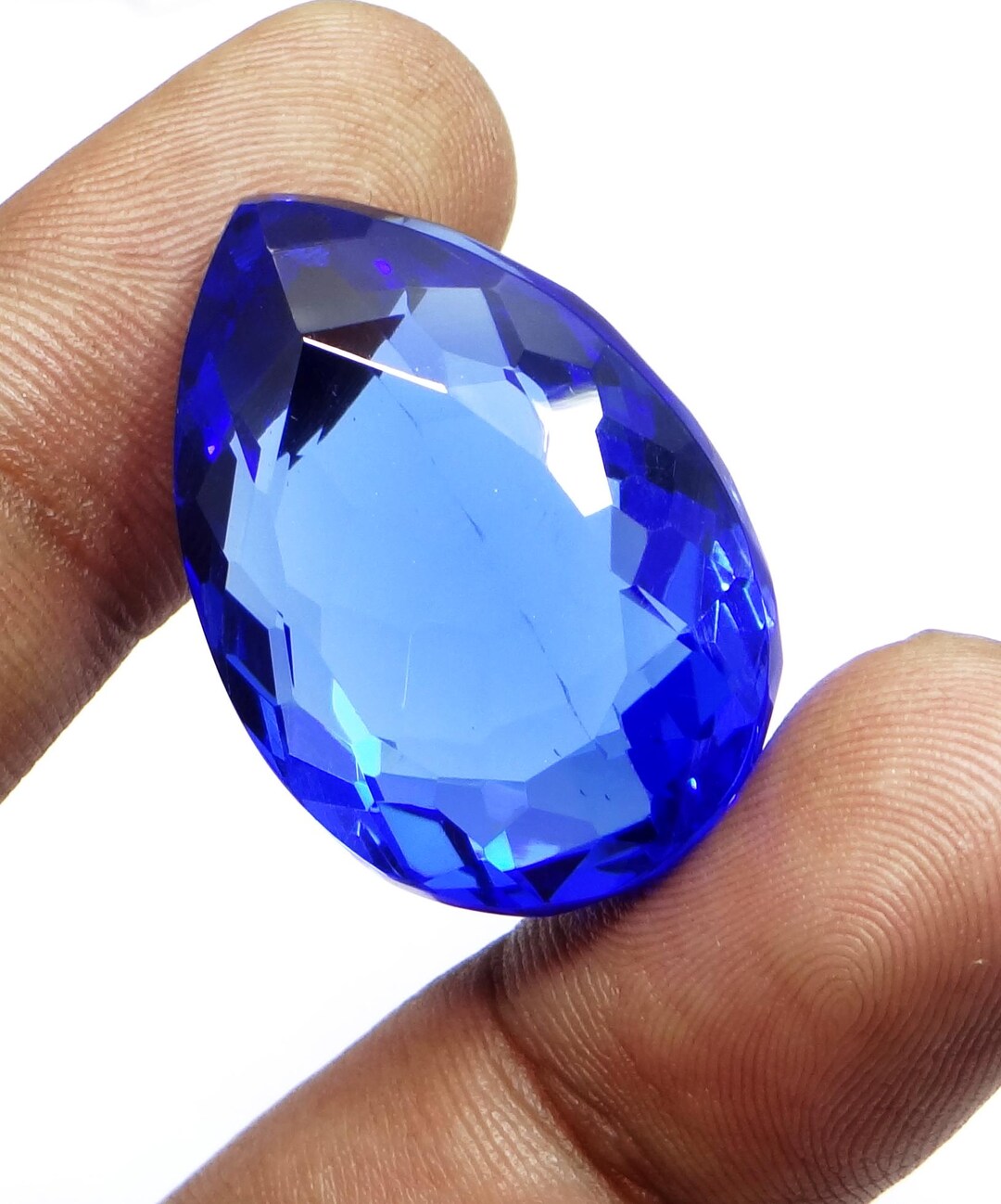 Natural Intense Blue Tanzanite 60.45 Carat Pear Cut Flawless Certified ...
